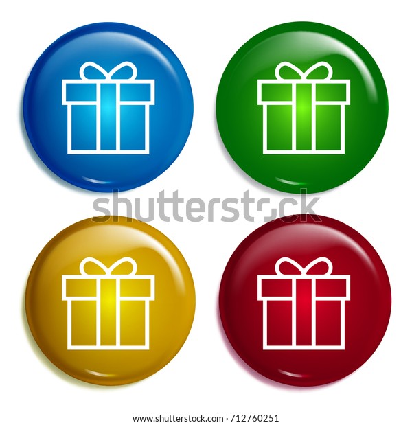 Gift Multi Color Gradient Glossy Badge Stock Vector (Royalty Free ...