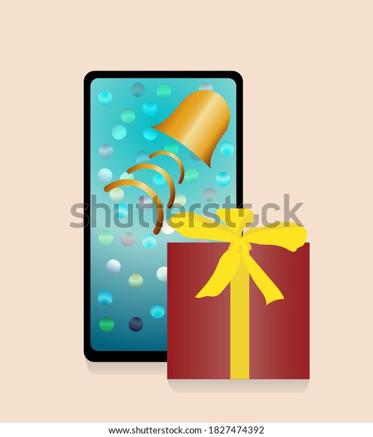 Gift Phone Cell Phone Gift Sent Stock Vector (Royalty Free) 1827474392 ...