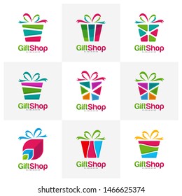 Gift Shop Logo Design Concept Vector Stock Vector (Royalty Free ...