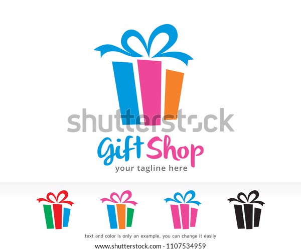 Gift Shop Logo Symbol Template Design Stock Vector (Royalty Free ...