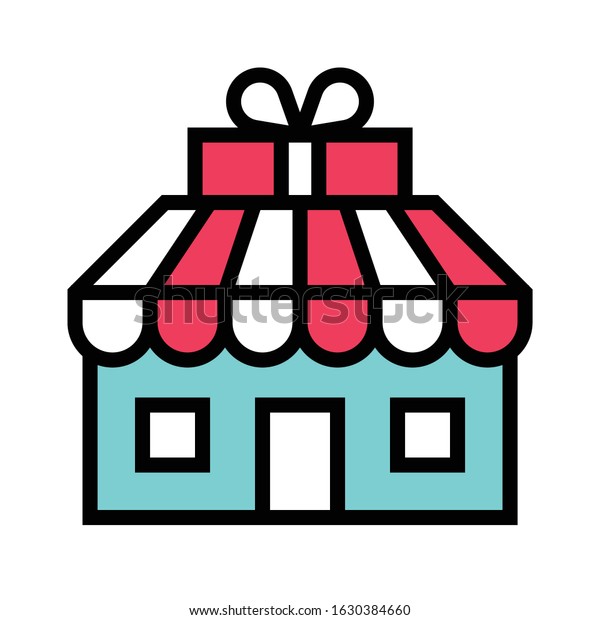 Gift Shop Vector Illustration Filled Design Stock Vector (Royalty Free ...