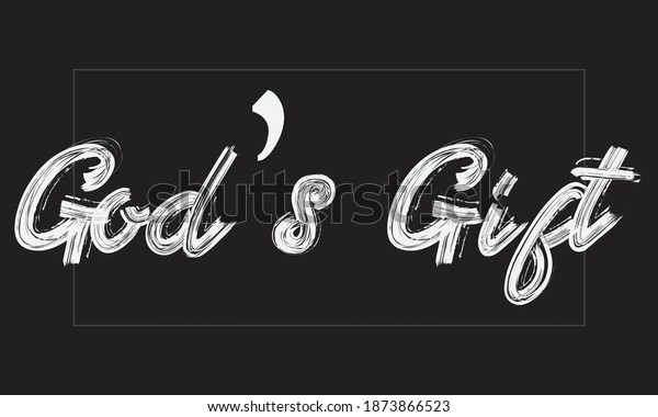 Gift Typography Handwritten Modern Brush Lettering Stock Vector ...