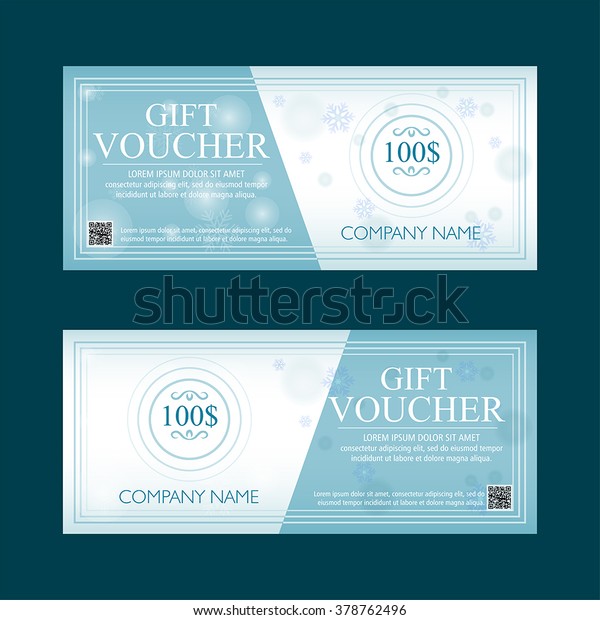 Gift Voucher 100 Dollars Snowflakes Winter Stock Vector (Royalty Free ...