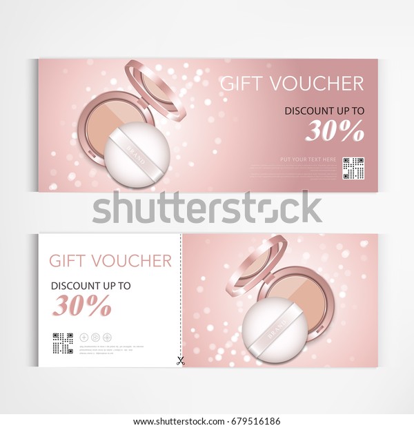 Gift Voucher Cosmetics Luxury Makeup Powder Stock Vector (Royalty Free ...