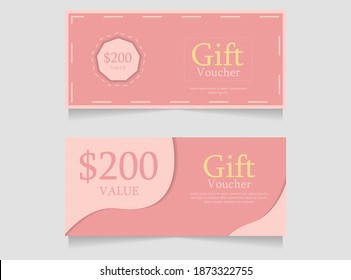 Gift Voucher Template 200 Dollars Coupons Stock Vector (Royalty Free ...
