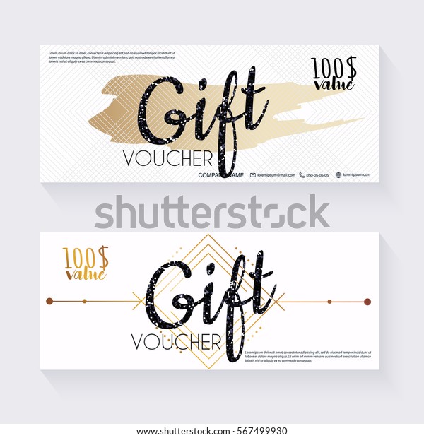 Gift Voucher Template Background Background Design เวกเตอร์สต็อก (ปลอด ...