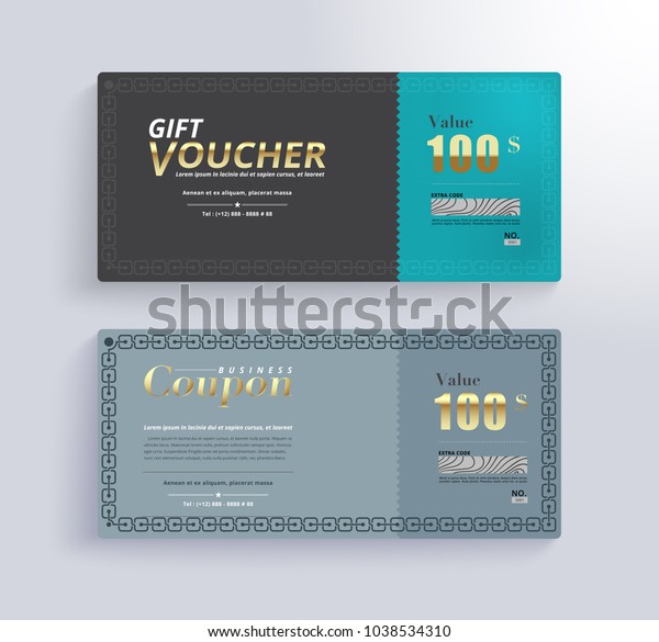 Gift Voucher Template Blank Space Images Stock Vector (Royalty Free ...