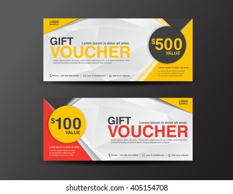 Yellow Gift Voucher Template Layout Business: เวกเตอร์สต็อก (ปลอดค่า ...