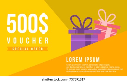 Collection Gift Vocher Style Design Stock Vector (Royalty Free ...