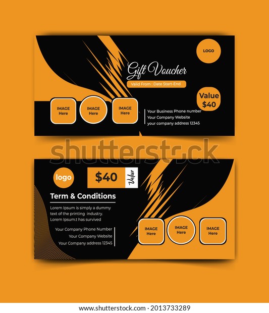 Gift Voucher Template Design Shopping Cards Stock Vector (Royalty Free ...