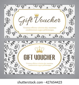 Gift Voucher Template Doodle Sketch Pattern Stock Vector (Royalty Free ...