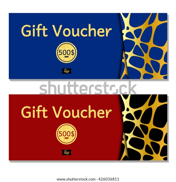 Gift Voucher Vector Illustration Card Template Stock Vector (Royalty ...