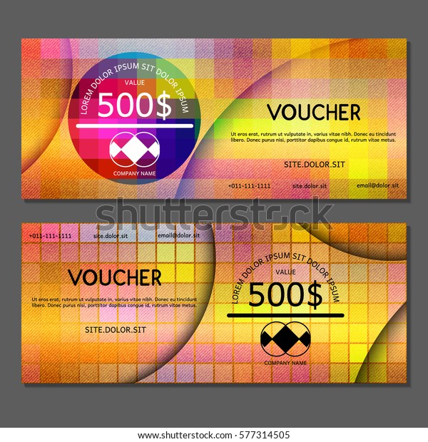 Gift Voucher Vector Illustration Gold Background Stock Vector (Royalty ...