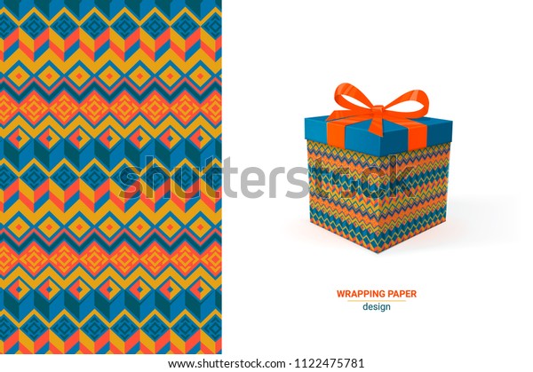 Gift Wrapping Design Geometric Azec Seamless Stock Vector (Royalty Free ...