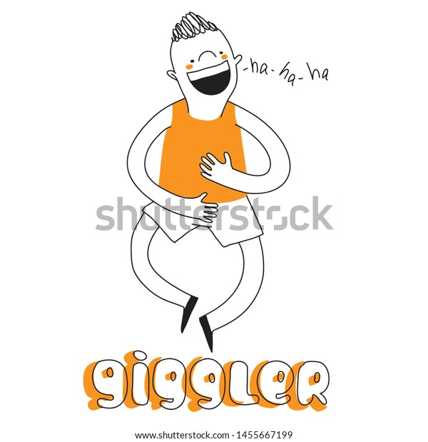 Giggler Boy Vector Contour Sketch Isolated Stock Vector (Royalty Free ...
