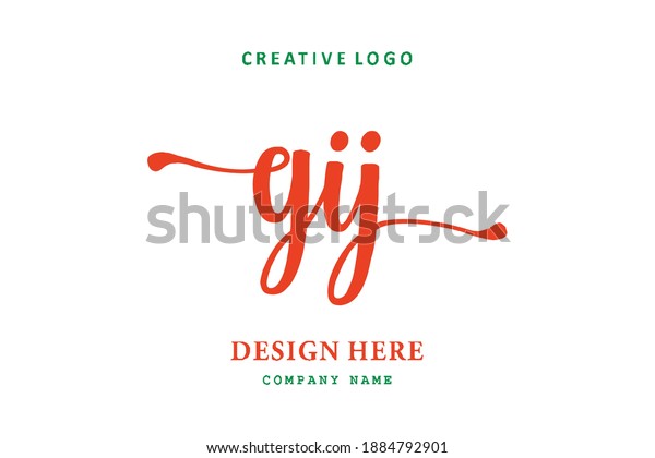 Gij Lettering Logo Simple Easy Understand Stock Vector (Royalty Free ...