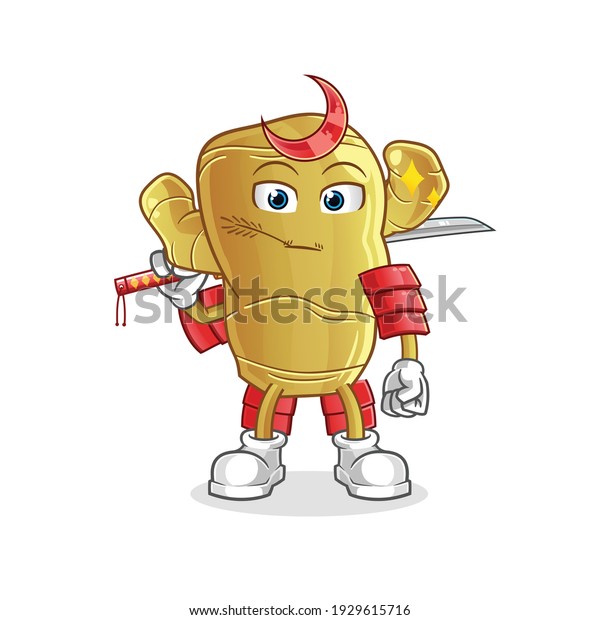 Ginger Samurai Cartoon Cartoon Mascot Vector Stock Vector (Royalty Free ...