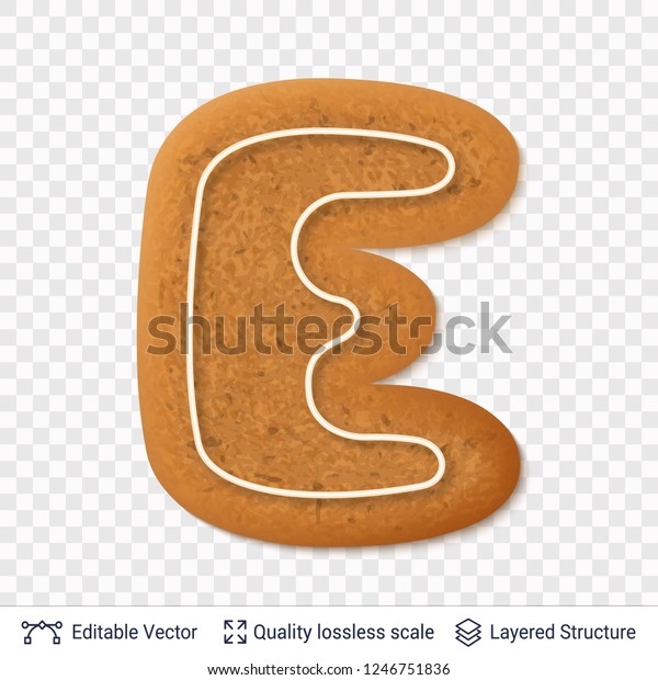 Gingerbread Letter E Symbol Drop Shadow: vector de stock (libre de ...