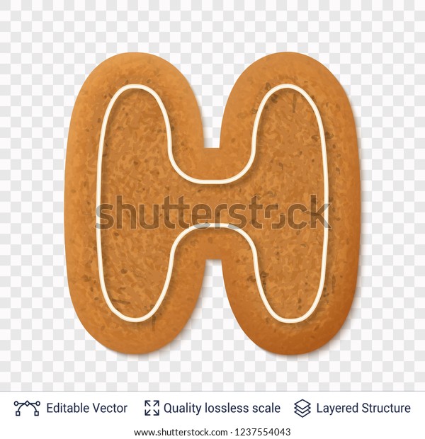 Gingerbread Letter H Symbol Drop Shadow Stock Vector (Royalty Free ...
