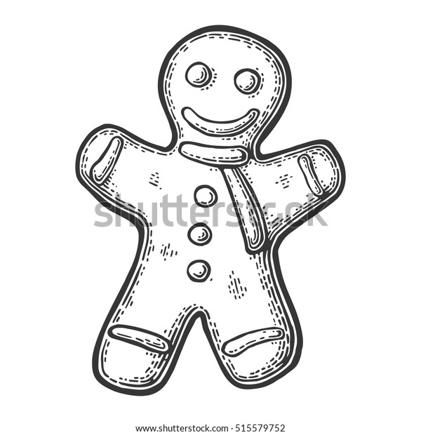 Gingerbread Man Isolated On White Background Stock Vector Royalty Free