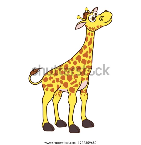 Giraffe Cartoon Character Young Giraffe Isolated Stock Vector (Royalty ...