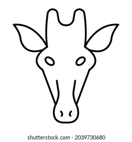 Giraffe Face Outline Bold Vector Icon Stock Vector (Royalty Free ...
