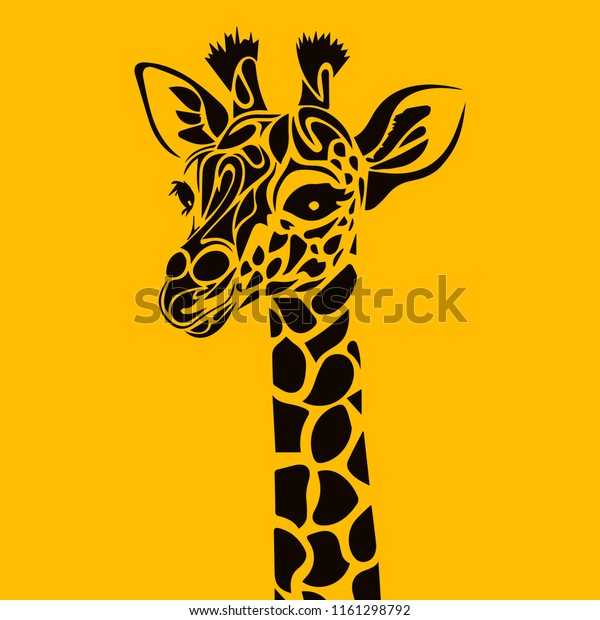 Giraffe Graphic Design Tattoo Ink Wall Stock Vector (Royalty Free ...