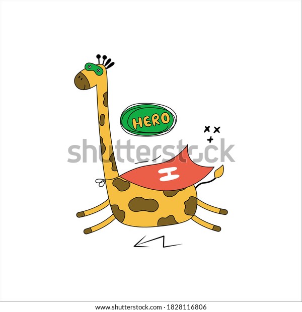 Giraffe Superhero Funny Comic Costumes Vector Stock Vector (Royalty ...
