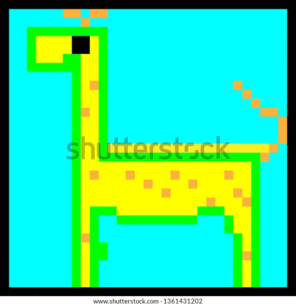 Giraffes Pixel Art Stock Vector (Royalty Free) 1361431202 | Shutterstock