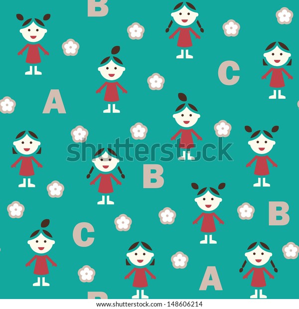 Girl Abc Stock Vector (Royalty Free) 148606214 | Shutterstock