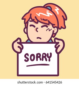 Girl Apologizing Stock Vector (Royalty Free) 641545426 | Shutterstock