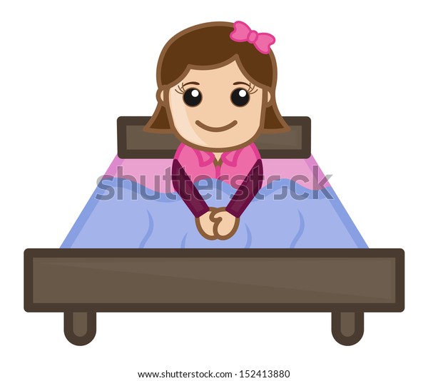 Girl Bed Cartoon Vector Stock Vector (Royalty Free) 152413880 ...