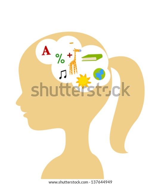 Girl Brain Stock Vector (Royalty Free) 137644949