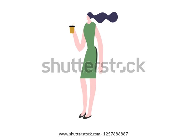 Girl Break Time Illustration Vector Use Stock Vector (Royalty Free ...