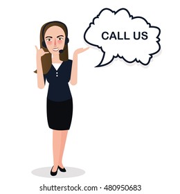 Girl Call Us Stock Vector (Royalty Free) 480950683 | Shutterstock