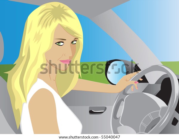 Girl Car Vector Illustration Stock Vector (Royalty Free) 55040047 ...