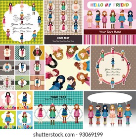 Girl Card Stock Vector (Royalty Free) 93069199 | Shutterstock