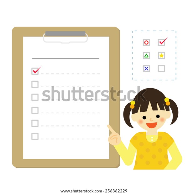Girl Checklist Vector Eps10 Illustration 스톡 벡터(로열티 프리) 256362229 ...