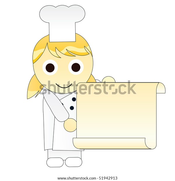 Girl Chef Menu 스톡 벡터(로열티 프리) 51942913 | Shutterstock