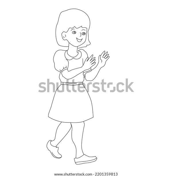 Girl Clapping Arts Draw Stock Vector (Royalty Free) 2201359813 ...