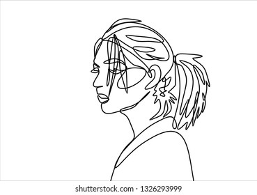Girl Continuous Line Stock Vector (Royalty Free) 1326293999 | Shutterstock