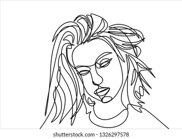Girl Continuous Line: เวกเตอร์สต็อก (ปลอดค่าลิขสิทธิ์) 1326297578 ...