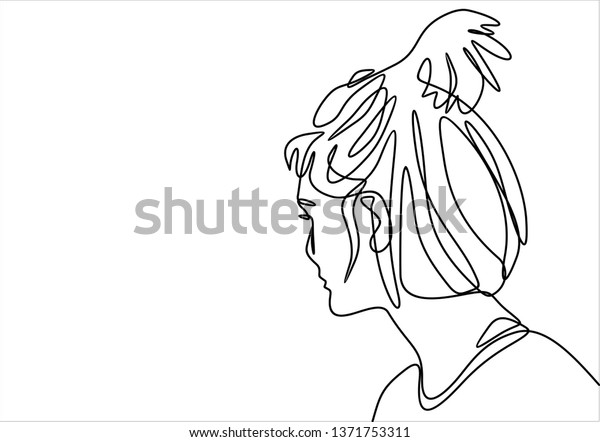 Girl Continuous Line Stock Vector (Royalty Free) 1371753311 | Shutterstock