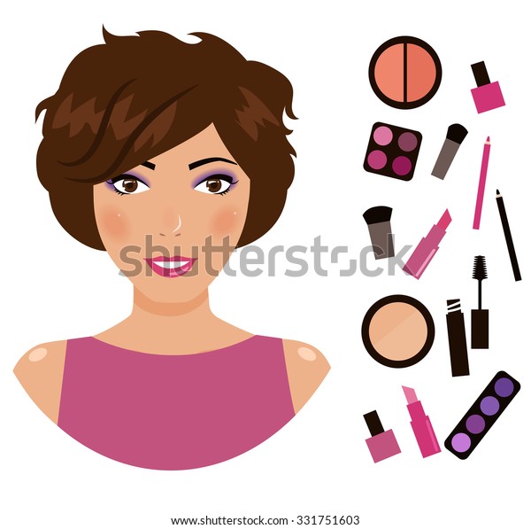 Girl Cosmetics Cartoon Character Vector Isolated Stock Vector (Royalty ...