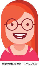 Cute Girl Smiley Face Vector Flat Stock Vector (Royalty Free ...