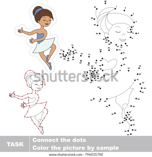 Girl Dancer Dot Dot Educational Game Stock Vector (Royalty Free ...