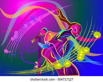 Girl Dancing Singing Stock Vector (Royalty Free) 504717127 | Shutterstock