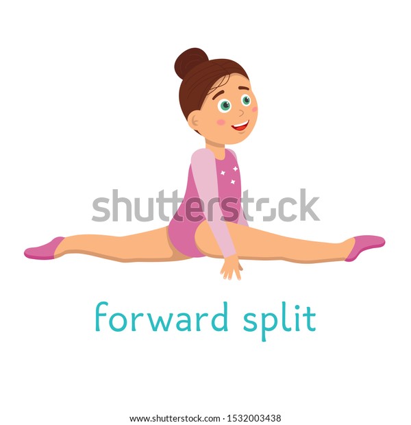 Girl Doing Gymnastic Forward Split Stock Vector (Royalty Free ...