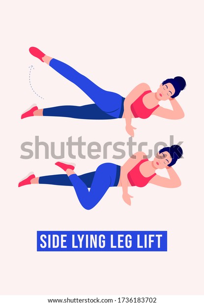 Girl Doing Side Lying Leg Lift Stock Vector (Royalty Free) 1736183702 ...