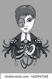 Girl Face Clockwork Innards Stock Vector (Royalty Free) 1620947248 ...
